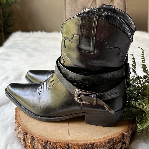 Pierre Dumas | Shoes | Pierre Dumas Black Western Cowboy Midcalf Boots ...